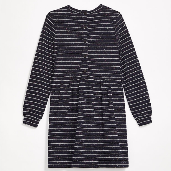 LOFT | Dresses | Loft Ann Taylor Striped Button Back Swing Dress Blue ...